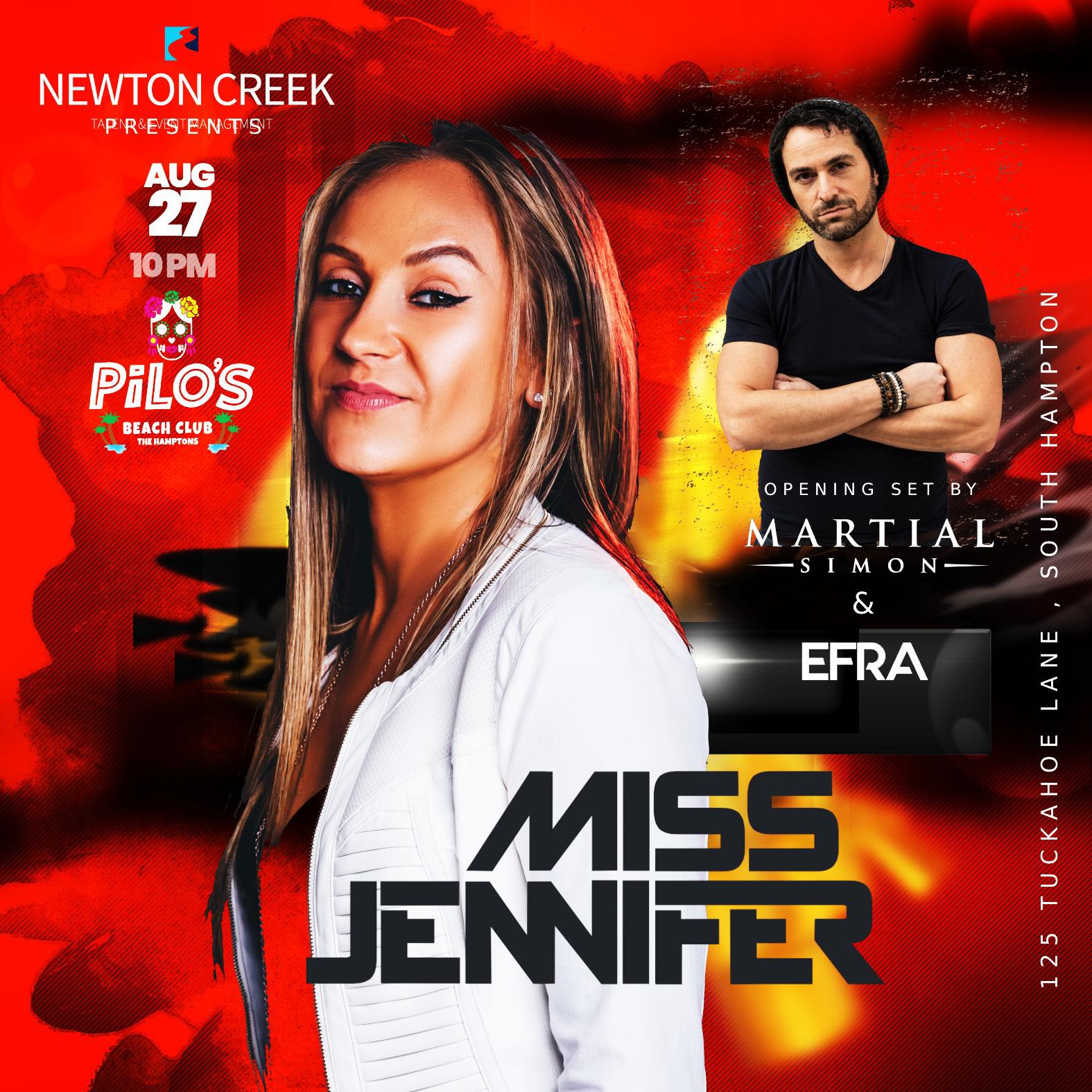 Miss Jennifer, Martial Simon and EFRA at Pilo's Beach Club - Friday, Aug 27 2021 | Discotech