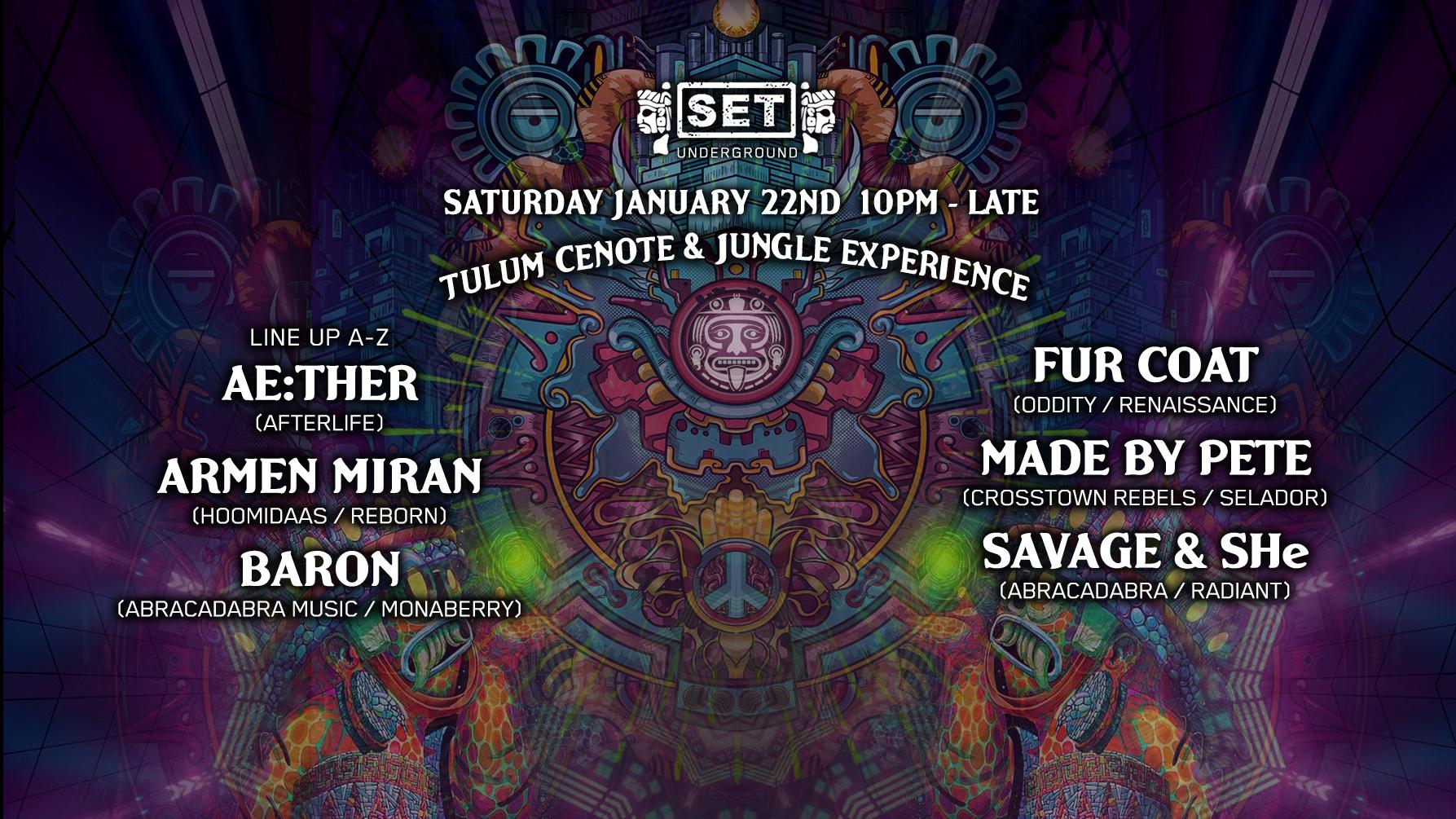 SET Underground's Tulum Cenote Jungle Experience with Ae:ther, Fur Coat ...