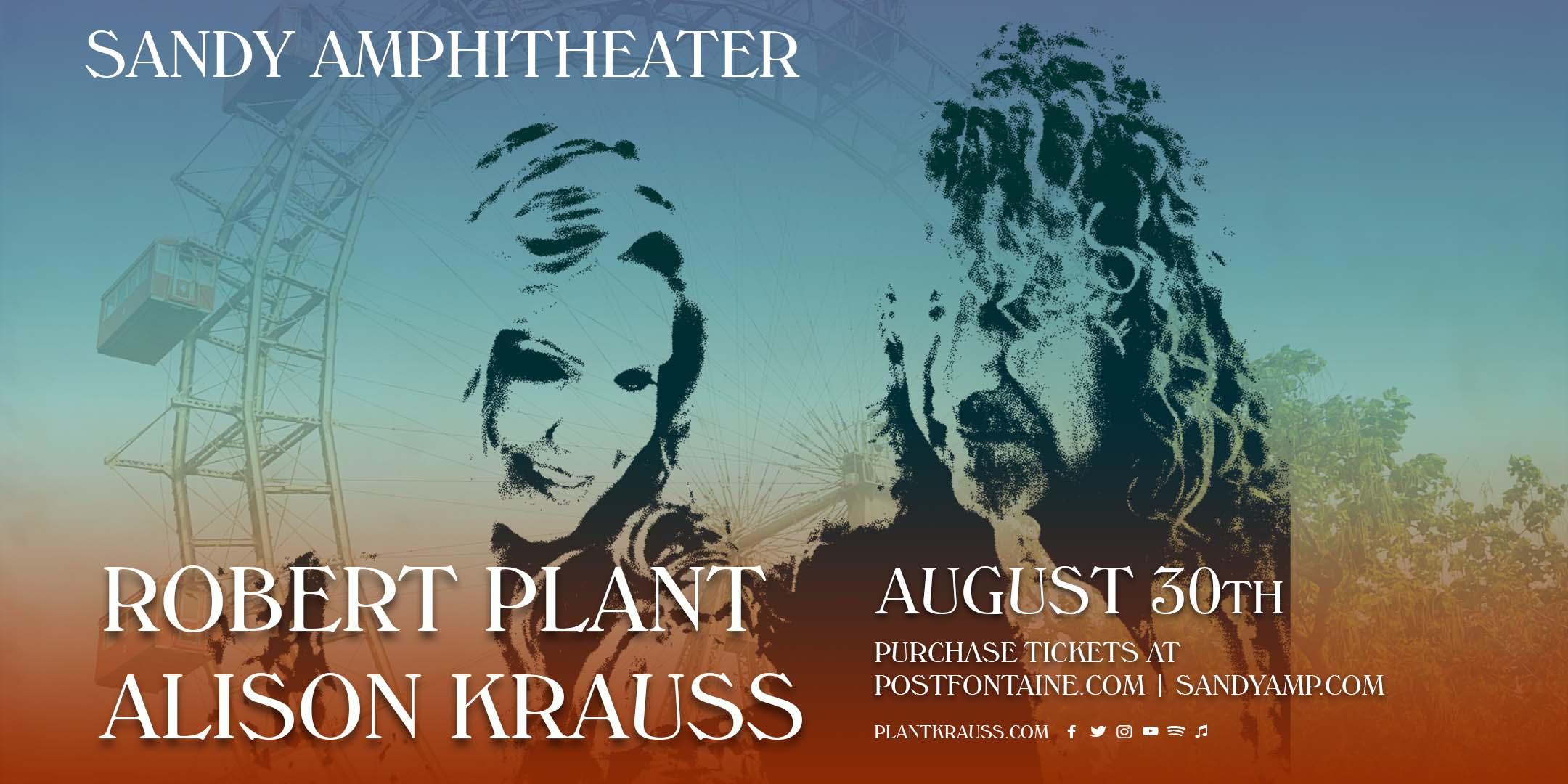 Robert Plant & Alison Krauss at Sandy Amphitheater - Tuesday, Aug 30 ...