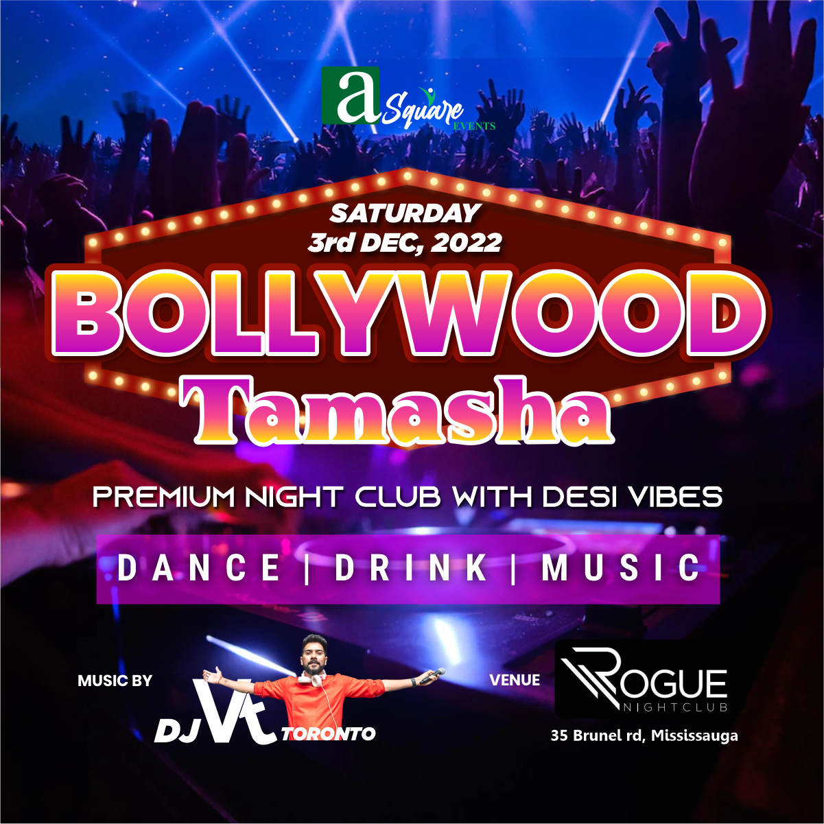 Bollywood Tamasha at Rogue Nightclub - Saturday, Dec 3 2022 | Discotech