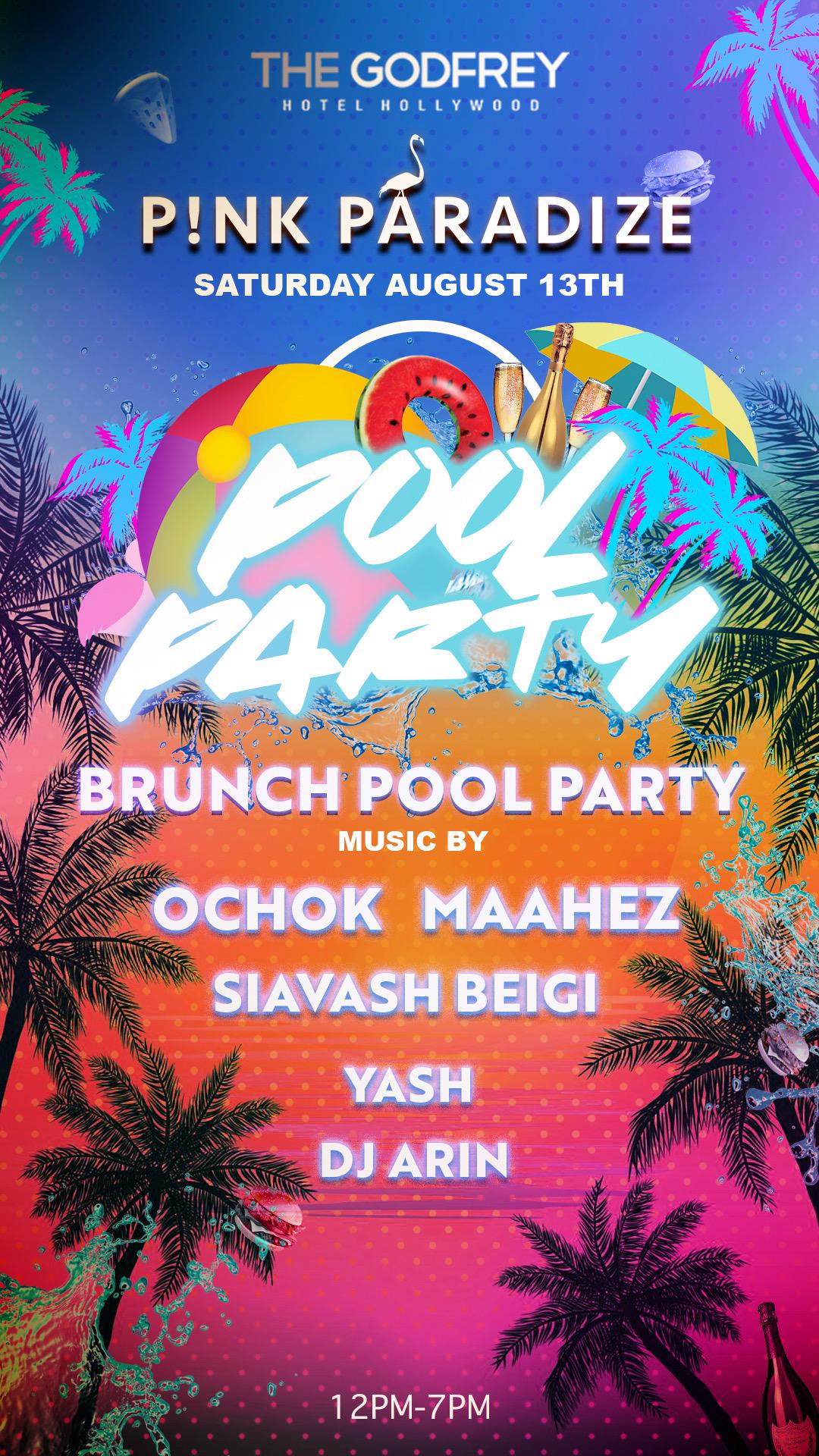 Pink Paradize Saturday Brunch Pool Party at IO Godfrey Rooftop ...