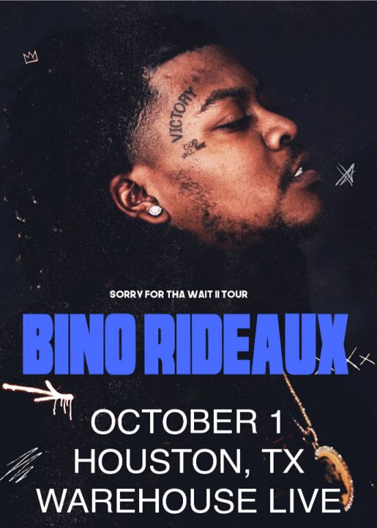 Bino Rideaux at Warehouse Live - Saturday, Oct 1 2022 | Discotech