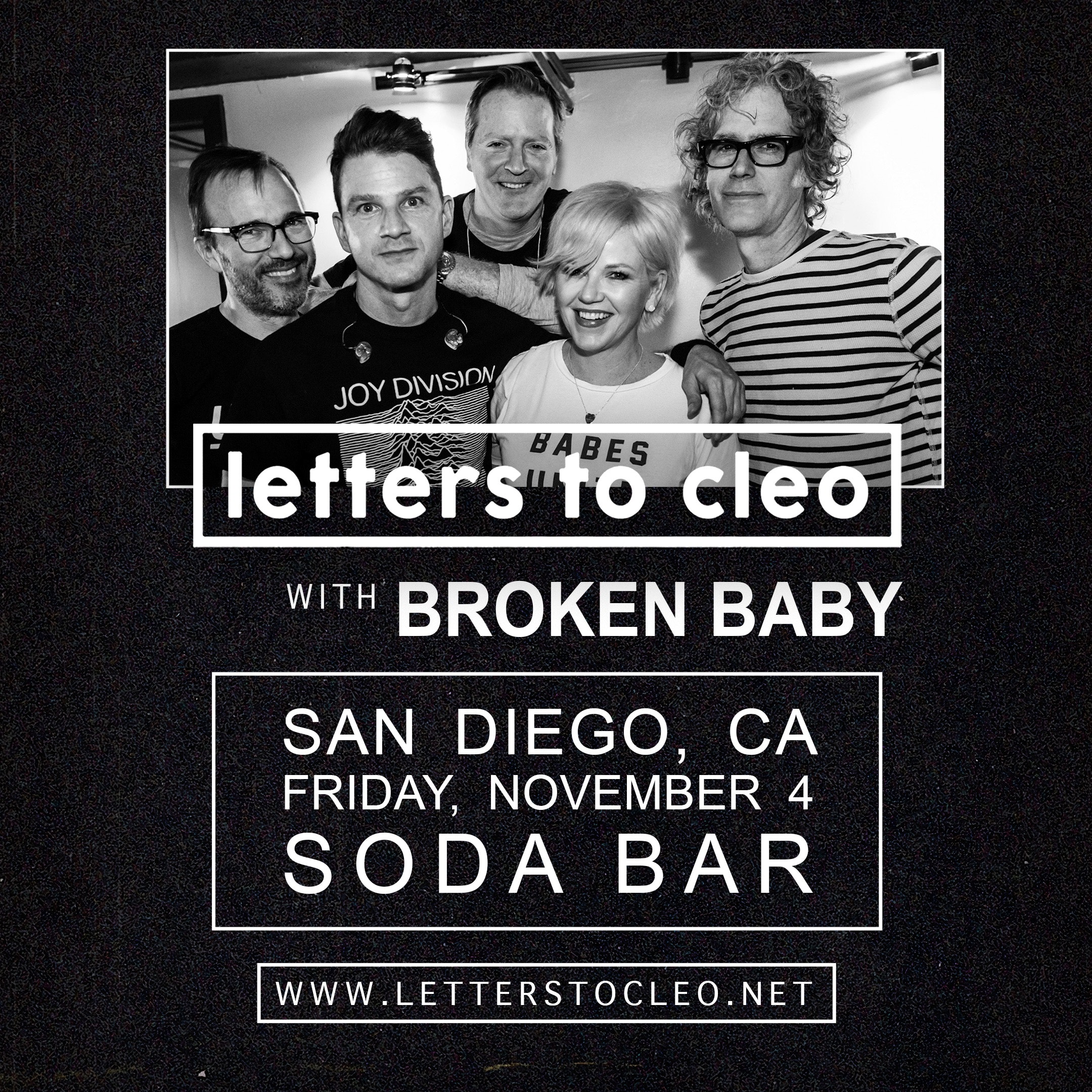 Letters to Cleo, Broken Baby at Soda Bar - Friday, Nov 4 2022 | Discotech