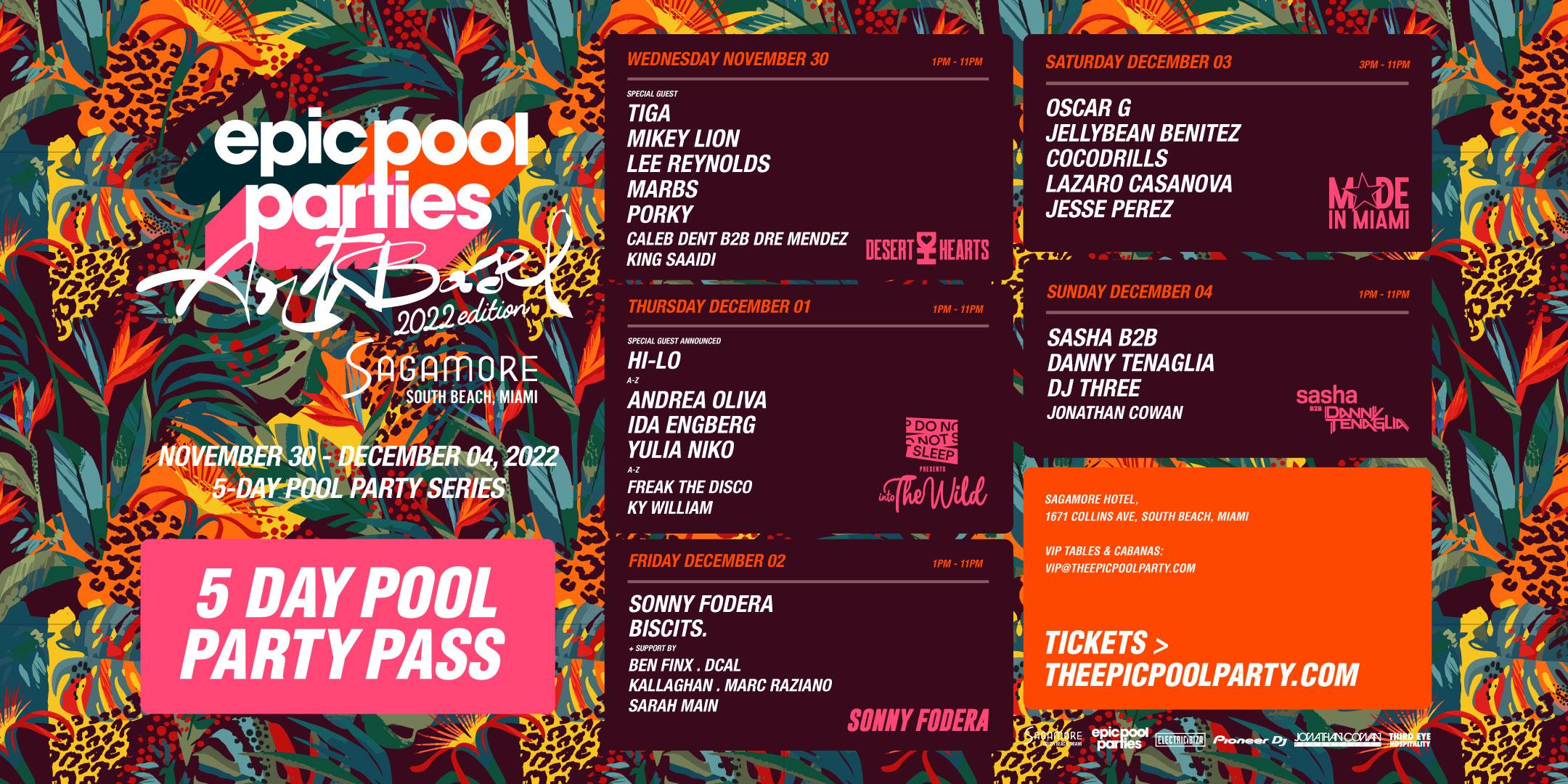 Epic Pool Parties - Art Basel 22 - 5 Day Pool Party Pass - Dec 04 at ...