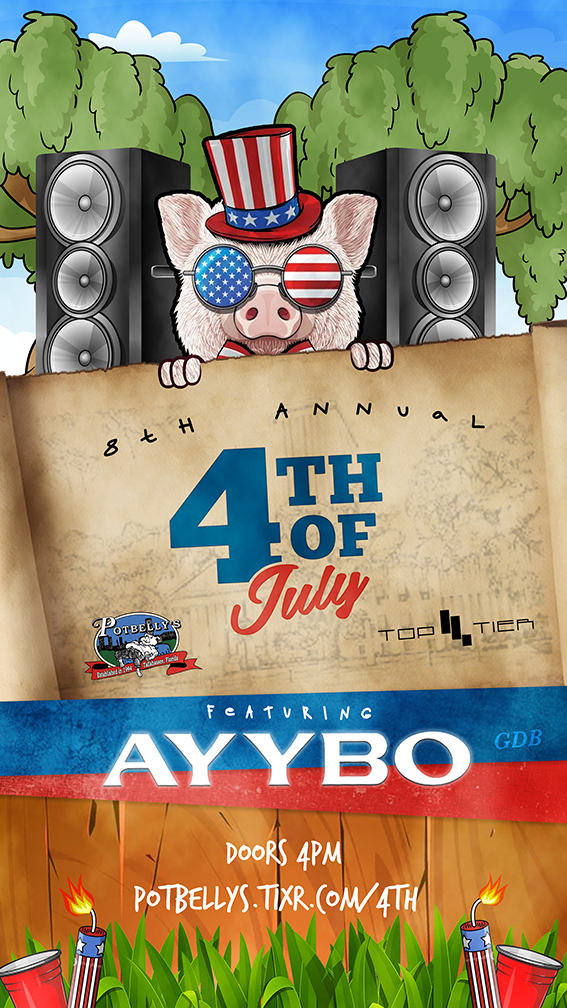 The 4th of July Ft: Ayybo! at Potbelly's - Tuesday, Jul 4 2023 | Discotech