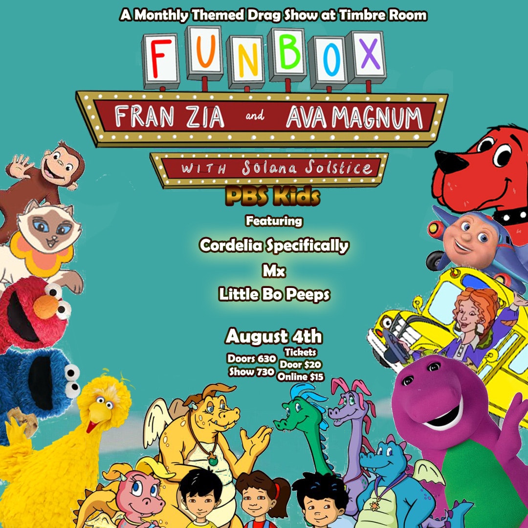 Funbox: PBS Kids at Timbre Room - Friday, Aug 4 2023 | Discotech