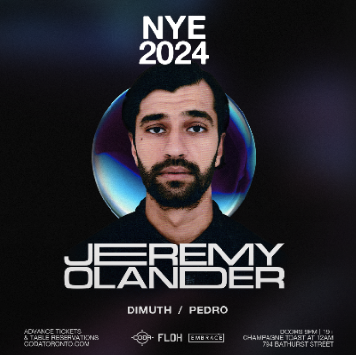 NYE 2024 w/ Jeremy Olander at Coda - Sunday, Dec 31 2023 | Discotech