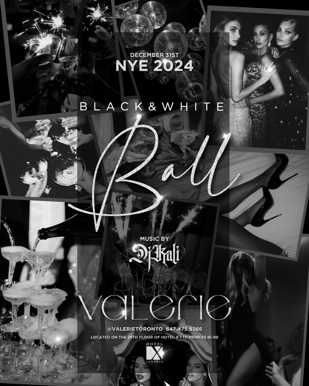 Black & White Ball - New Years Eve 2024 at Valerie inside Hotel X at Toronto New Year's Eve ...