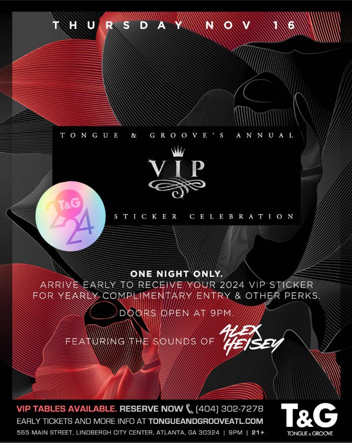 Annual Vip Sticker Party Featuring DJ Alex Heisey at Tongue and Groove ...