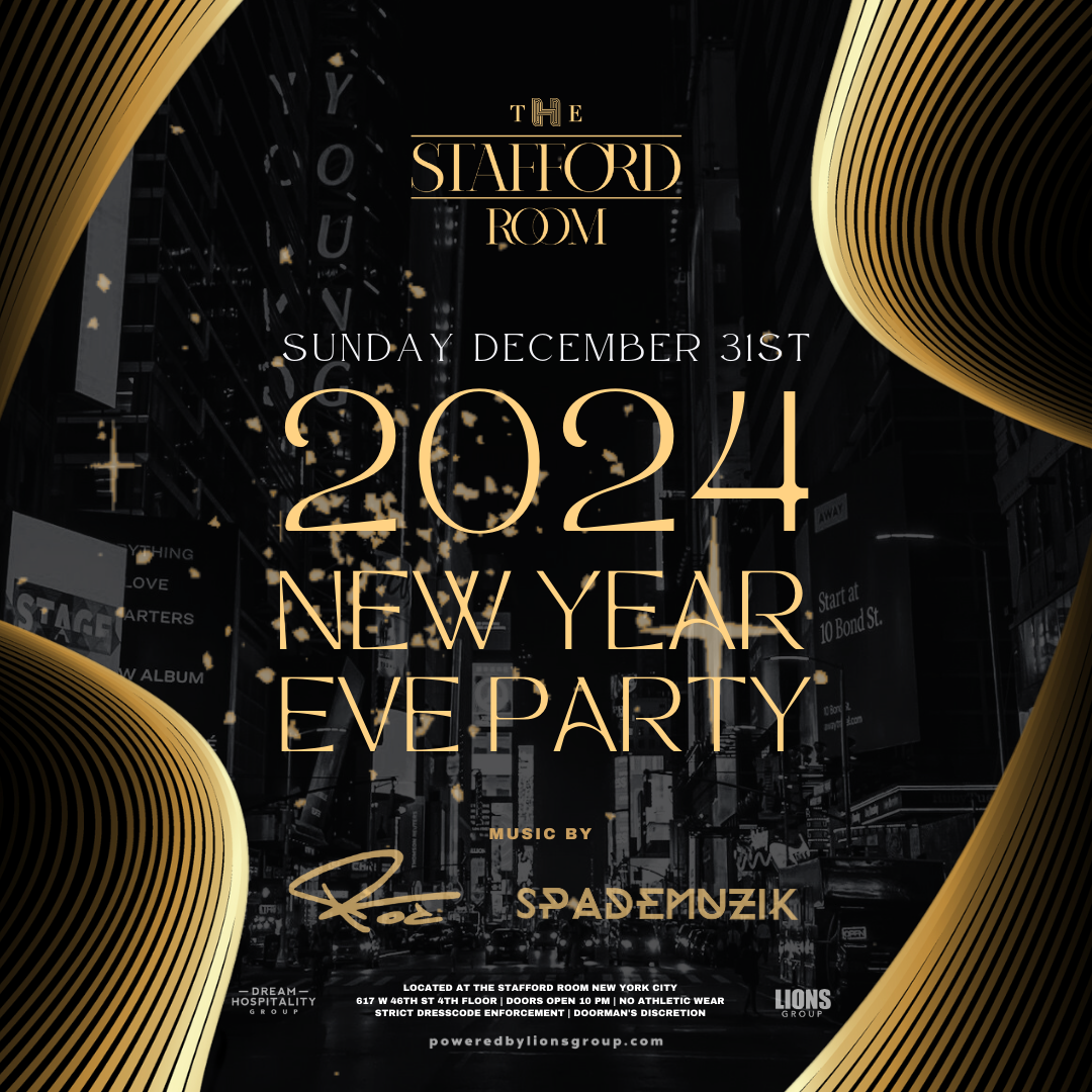 New Years Eve at Stafford Room - Sunday, Dec 31 2023 | Discotech