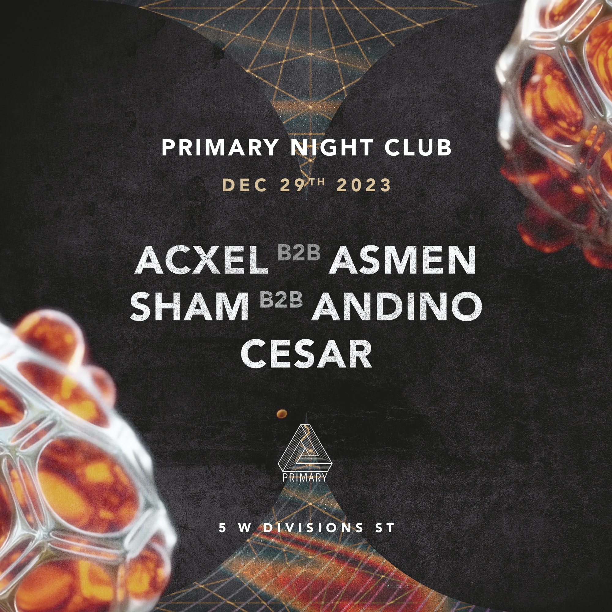 Acxel | Asmen | Sham | Andino | Cesar at Primary Night Club - Friday, Dec 29 2023 | Discotech