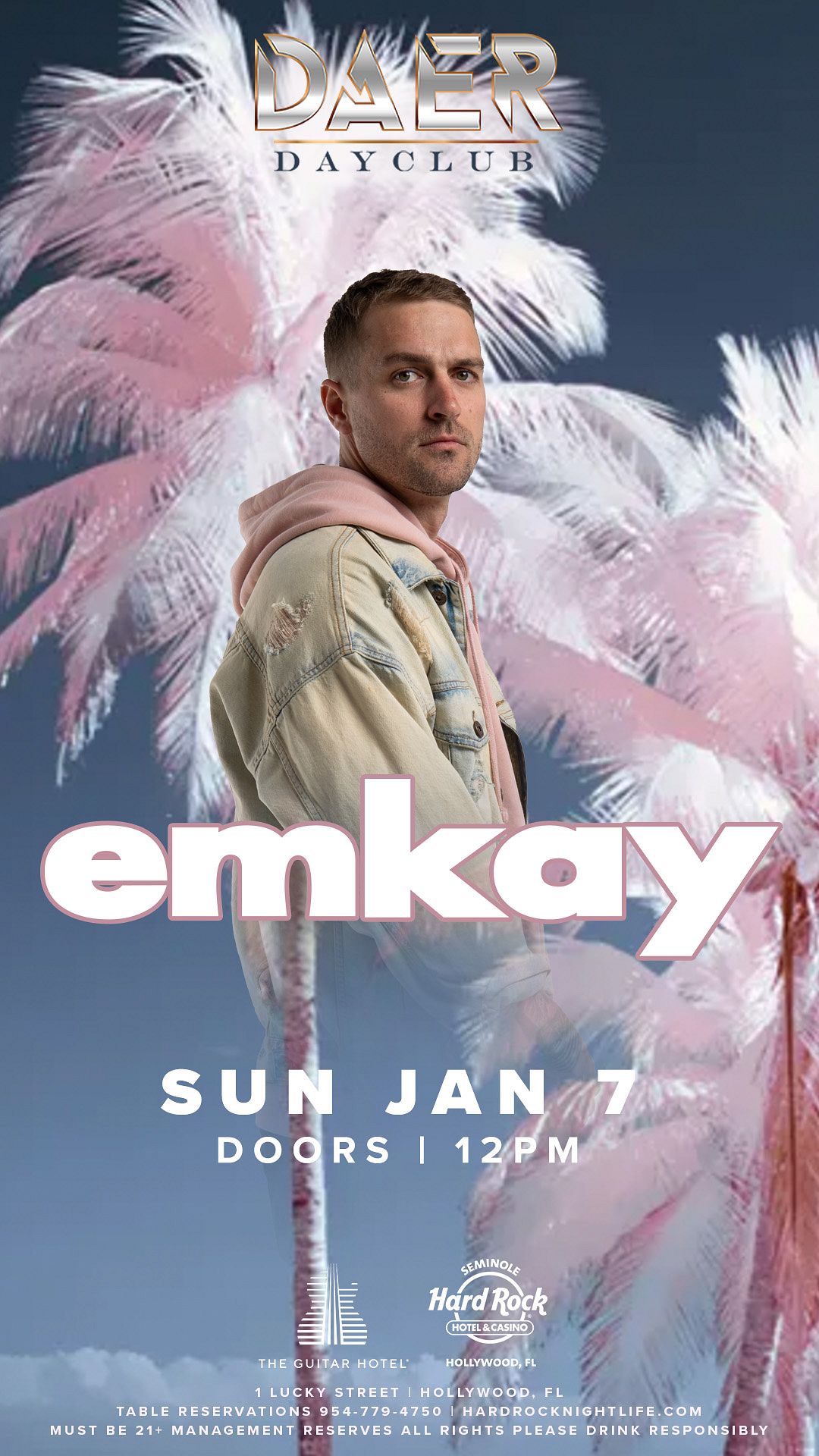 DJ EmKay | DAER Dayclub - Hard Rock Holly at Daer Dayclub - Sunday, Jan ...