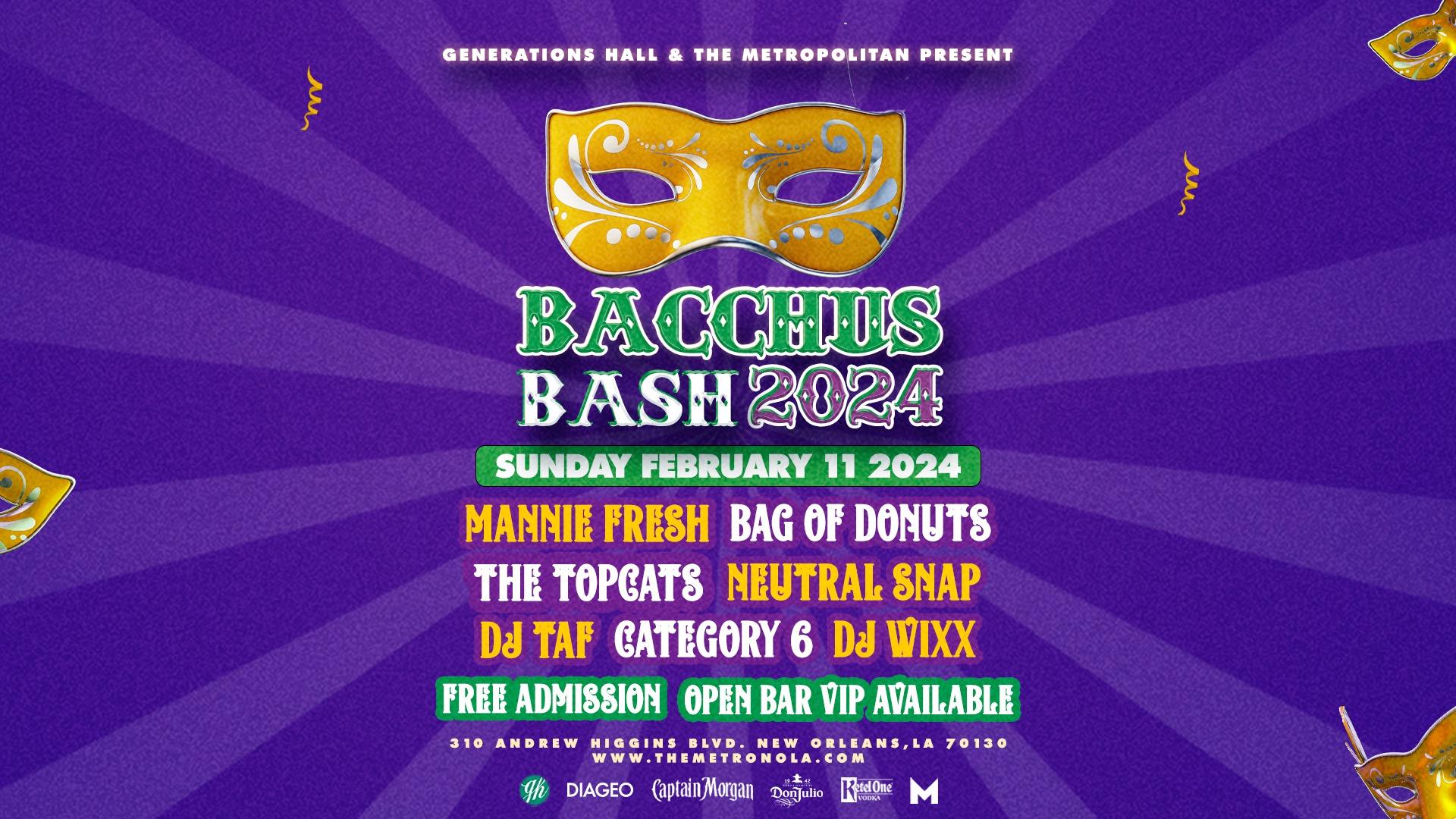 Bacchus Bash 2024 at The Metropolitan - Sunday, Feb 11 2024 | Discotech