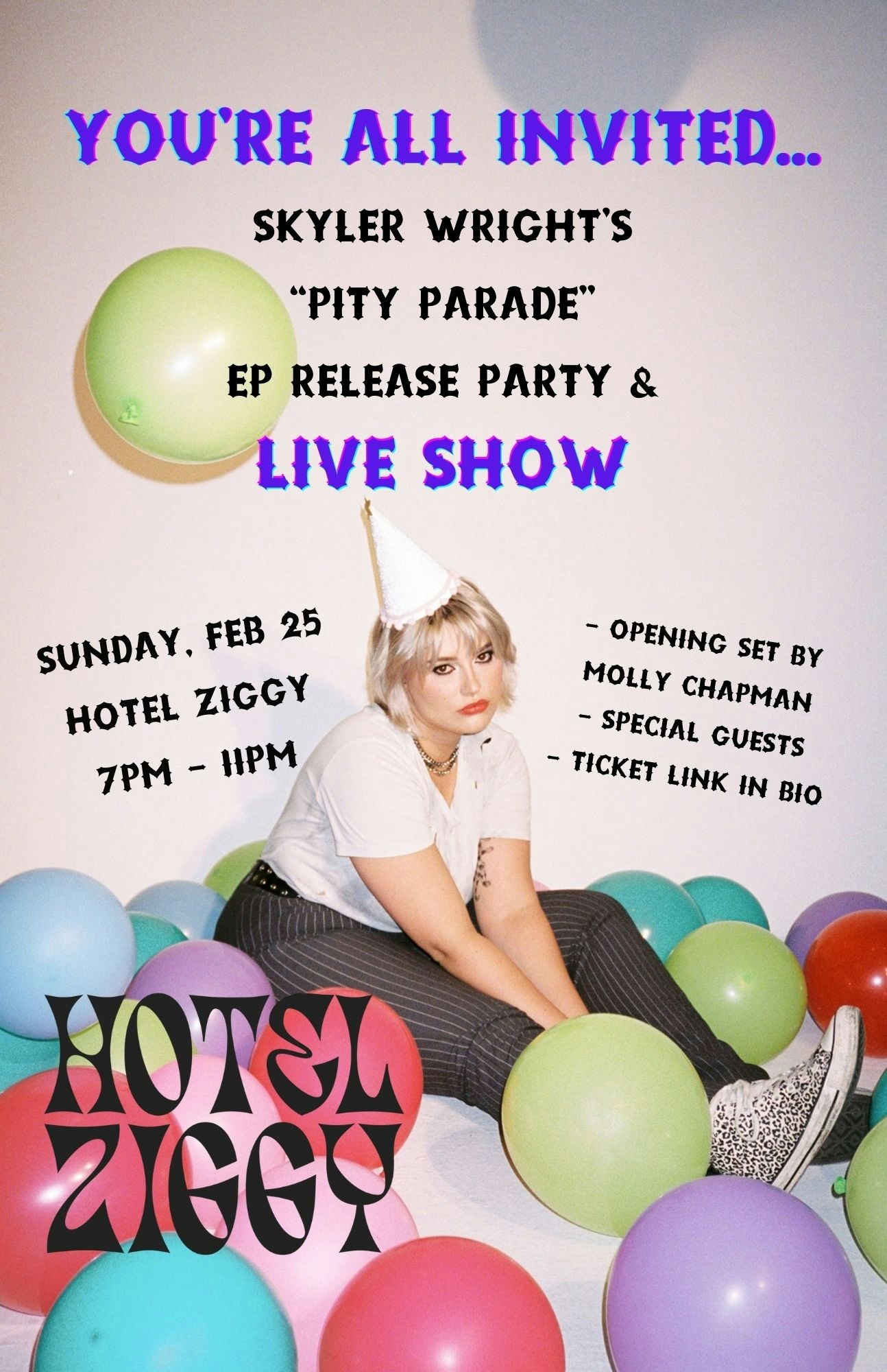 Skyler Wright's "Pity Parade" Ep Release Party at Hotel Ziggy - Sunday ...
