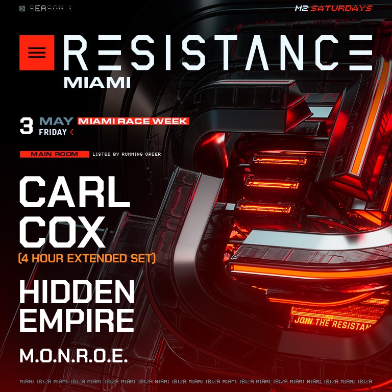 Carl Cox at M2 Nightclub - Friday, May 3 2024 | Discotech