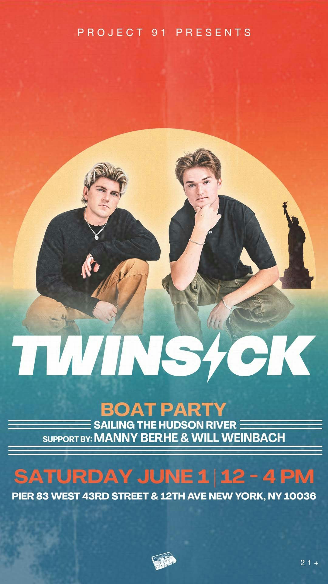 TWINSICK Boat Party at NY Boat Party / Booze Cruise - Saturday, Jun 1 2024 | Discotech