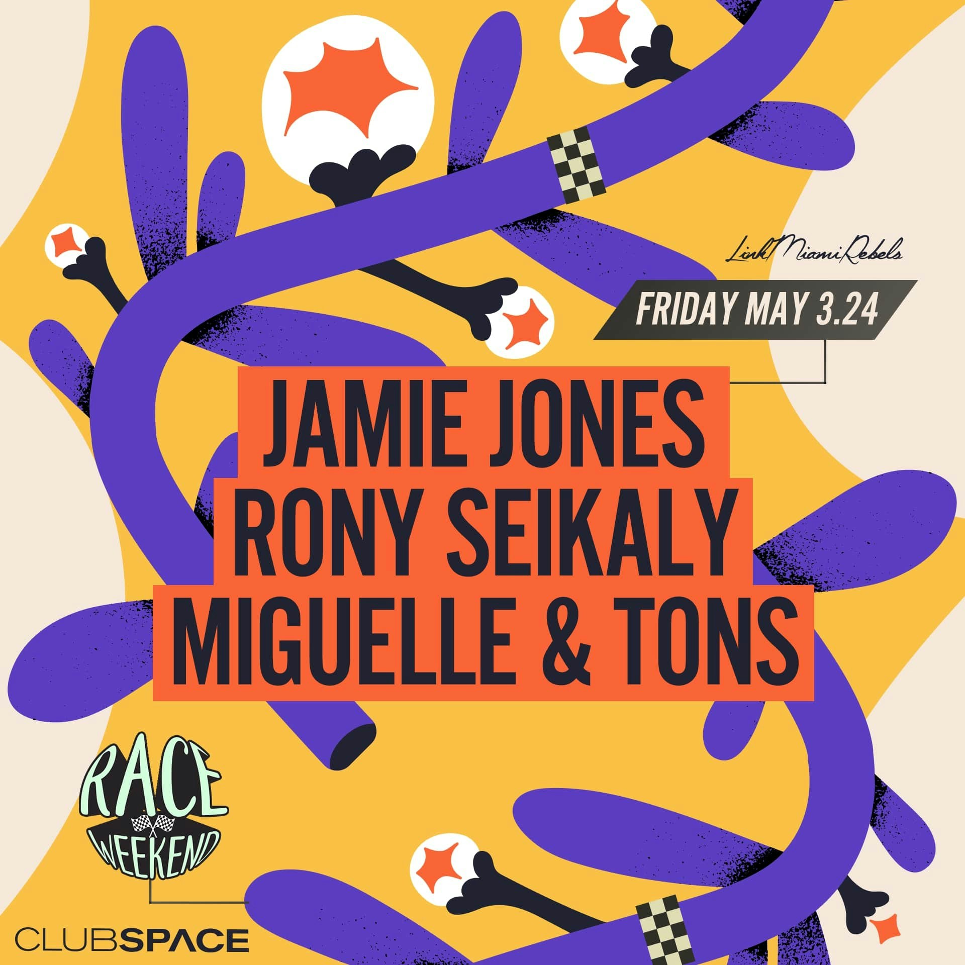 Jamie Jones & Rony Seikaly - Race Weekend 2024 at Space - Friday, May 3 ...