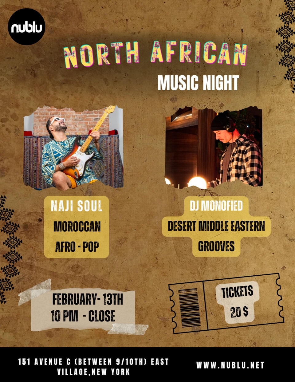 North African Music Night - Naji Soul, Dj Monofied at Nublu - Thursday ...