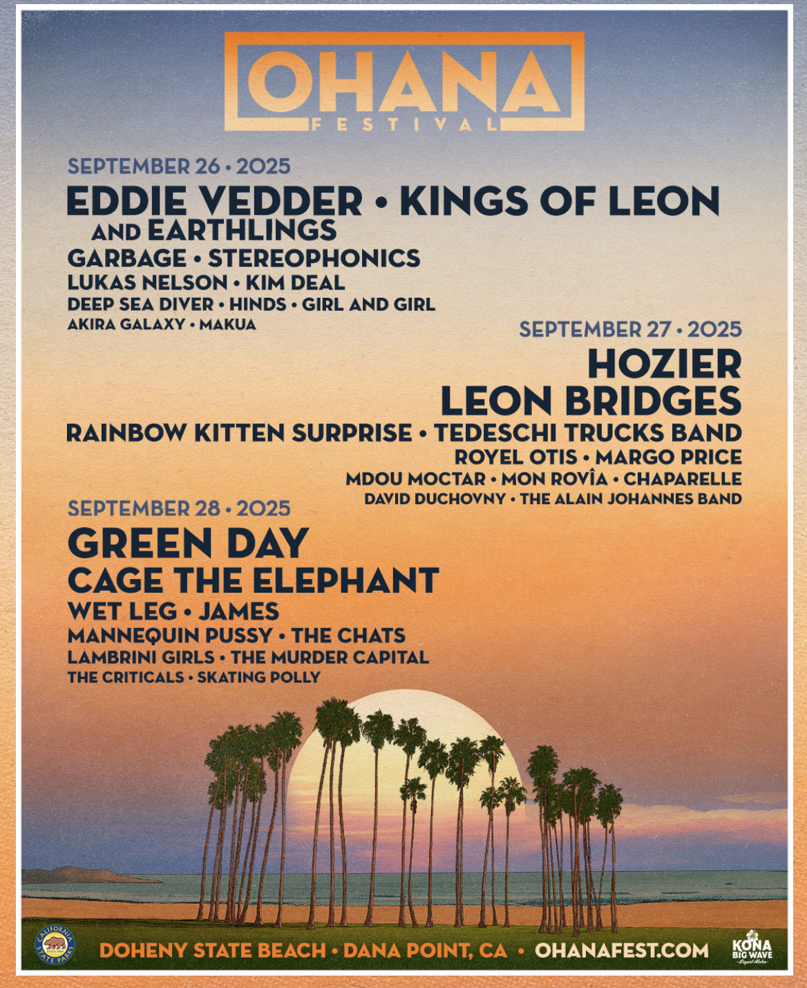 Ohana Music Festival 2025 - 3 Day Pass at Ohana Music Festival - Friday ...