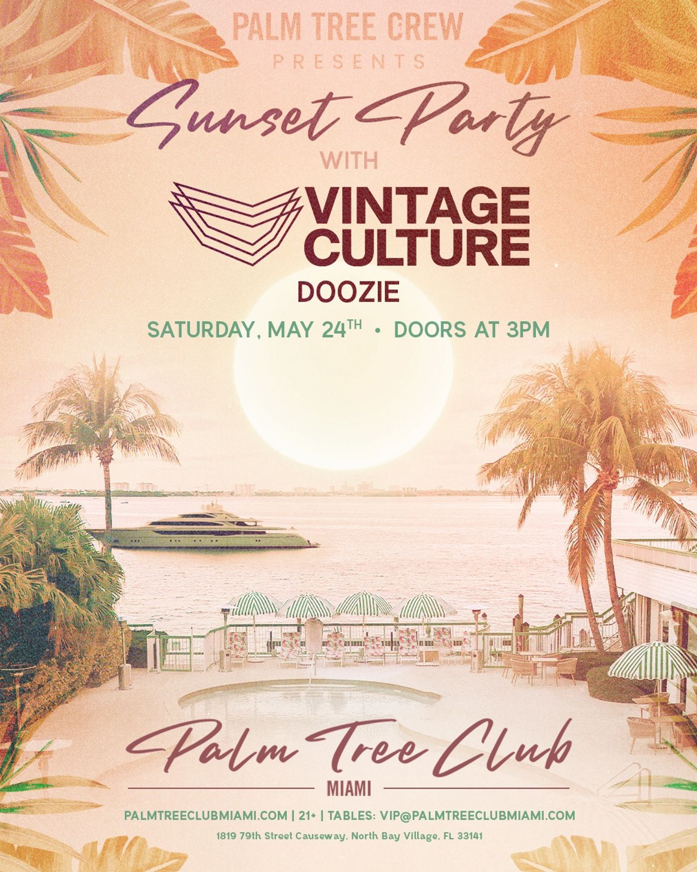 Vintage Culture at Palm Tree Club - Saturday, May 24 2025 | Discotech