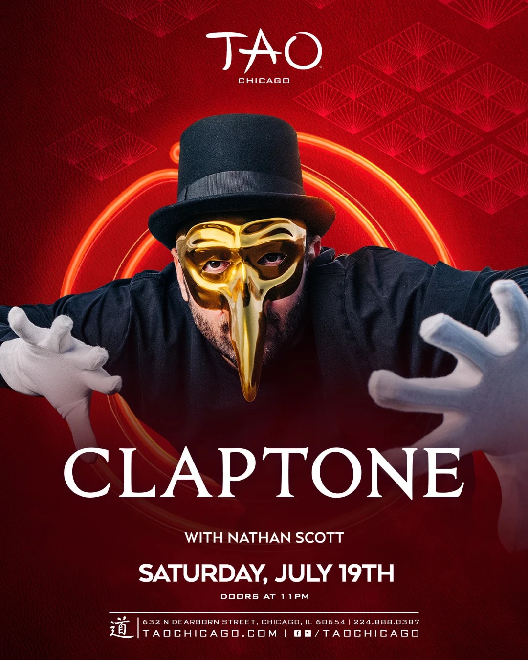 Claptone at Tao - Saturday, Jul 19 2025 | Discotech