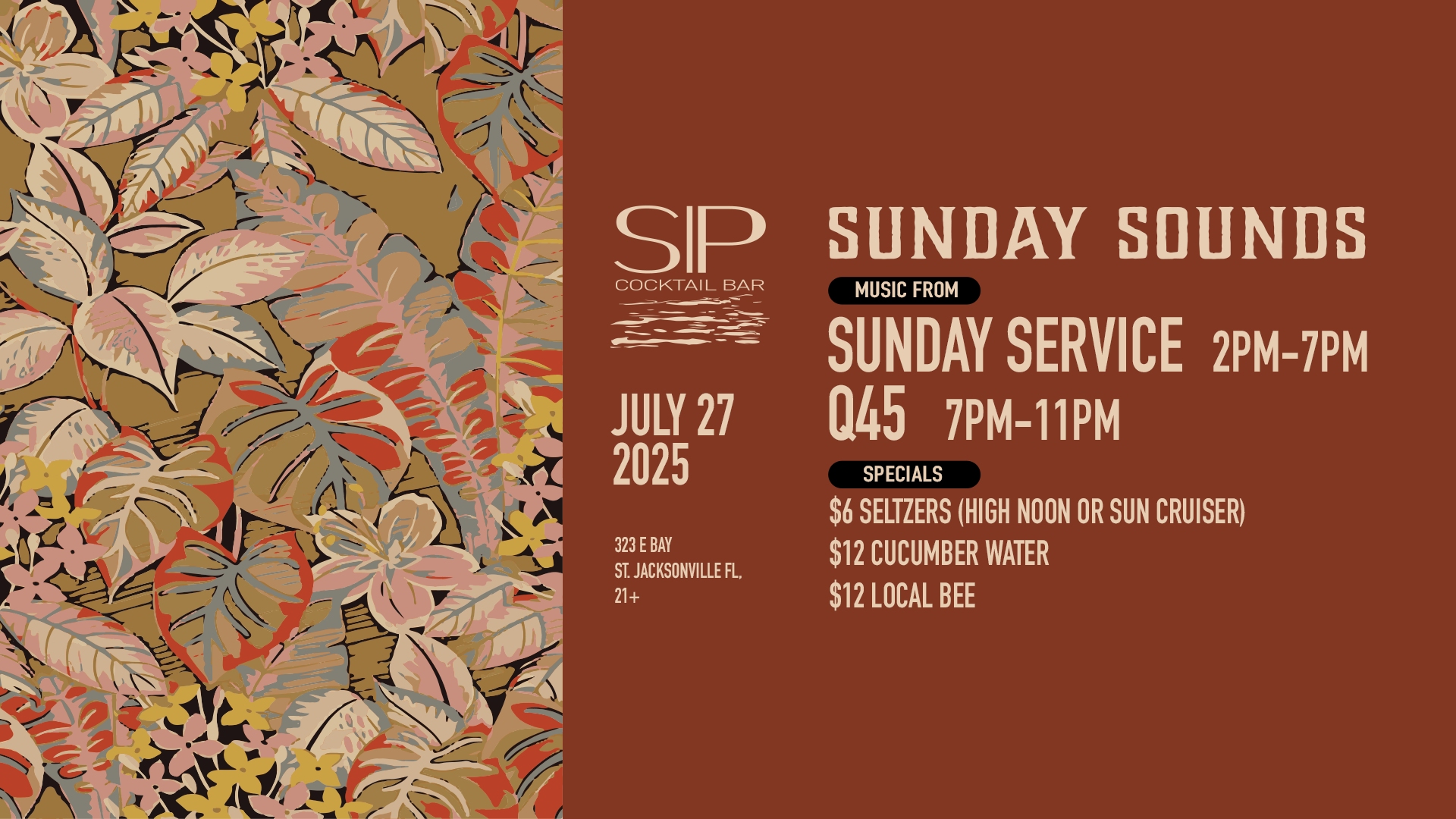 Sunday Sounds at SIP Rooftop & Cocktail Bar at Decca Live - Sunday, Jul ...