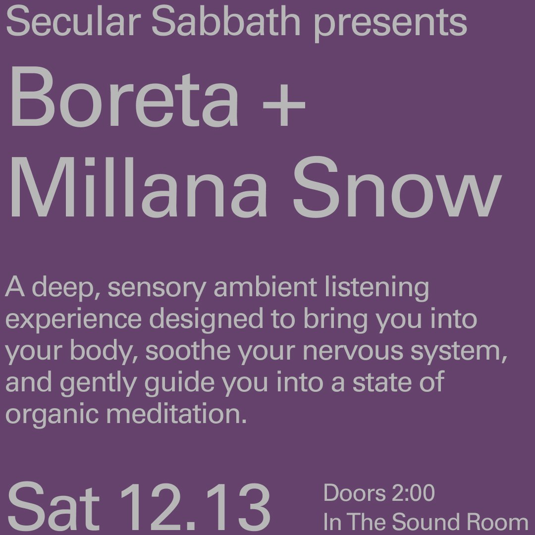 Secular Sabbath: Immersive Sound + Sensory Experience [Day 1—Afternoon ...