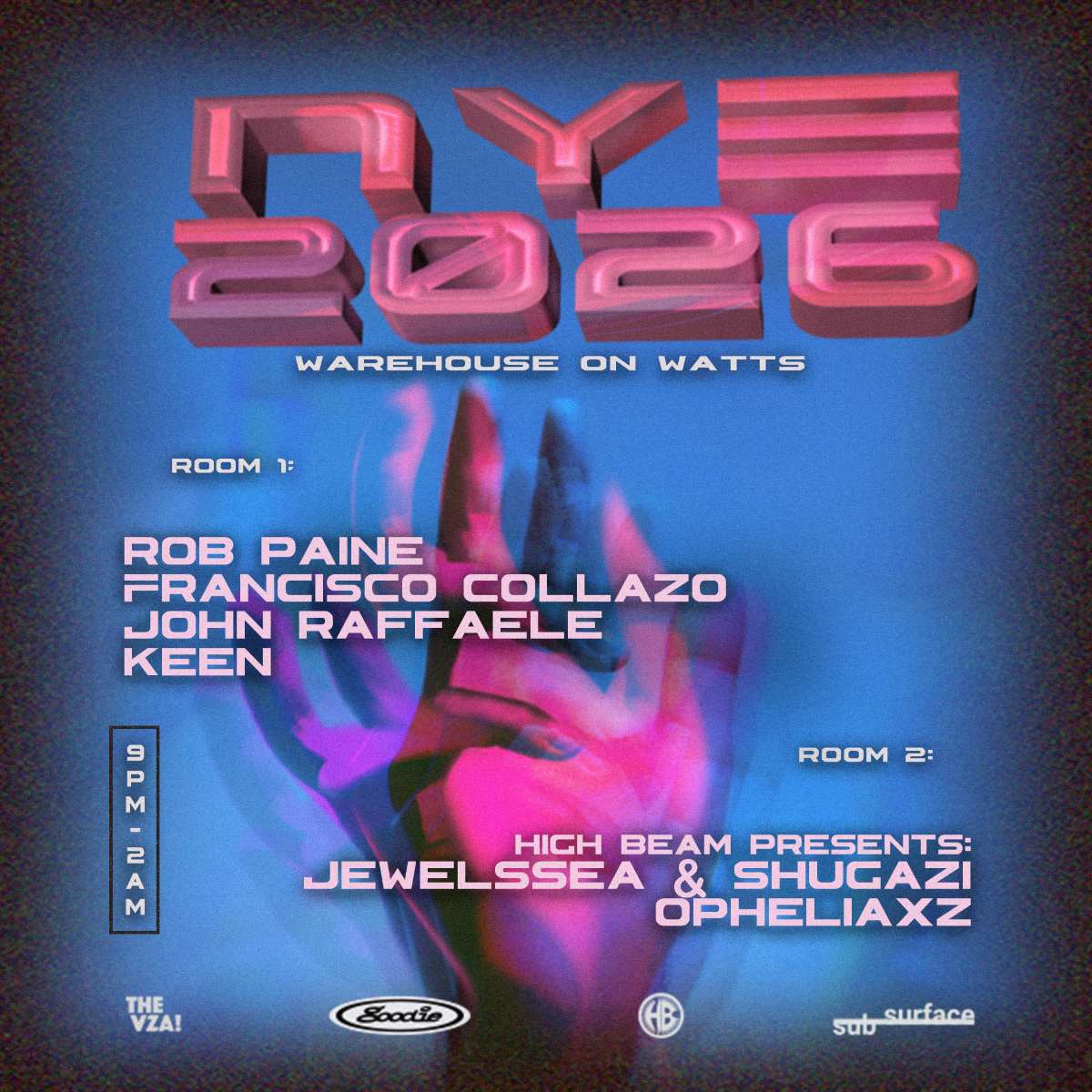 NYE 2026 at Warehouse on Watts - Wednesday, Dec 31 2025 | Discotech