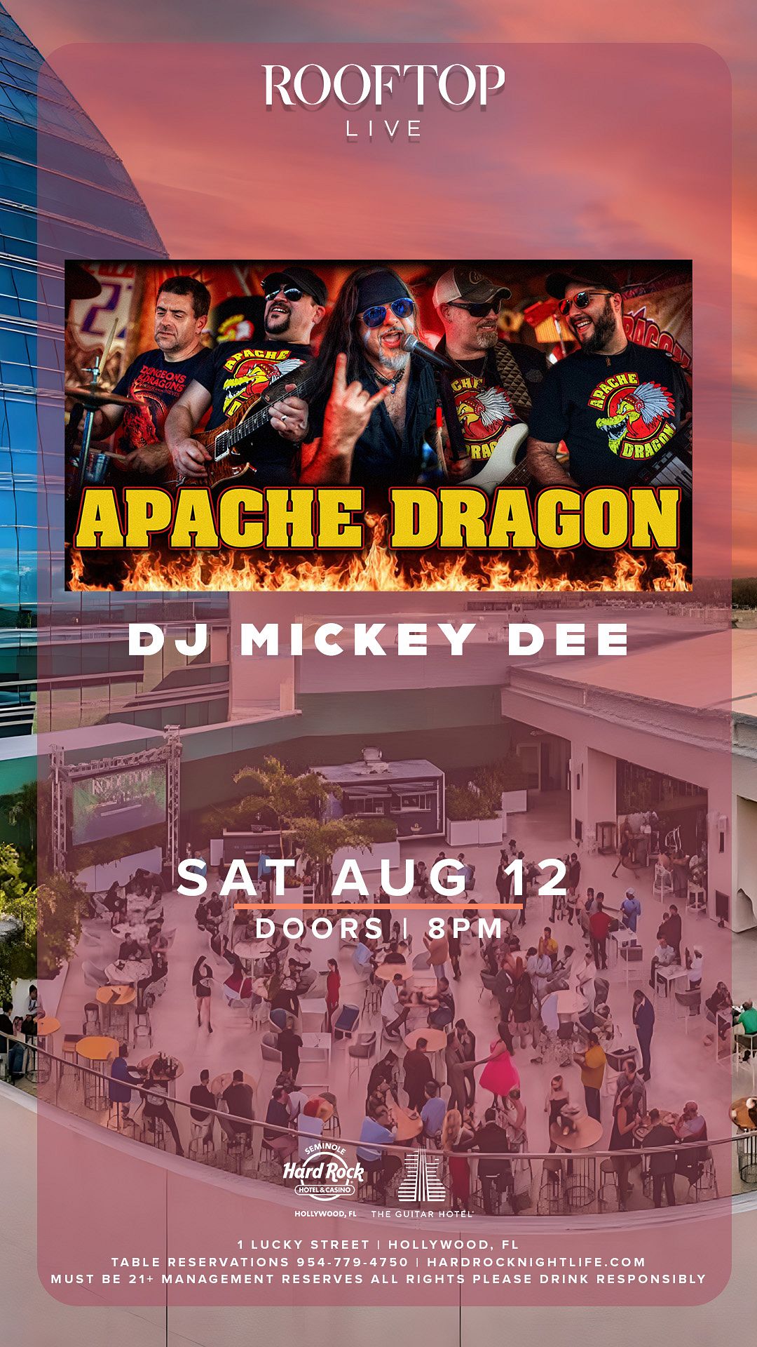 APACHE DRAGON | Rooftop Live - Hard Rock Holly at Rooftop Live - Saturday, Aug 12 2023 | Discotech